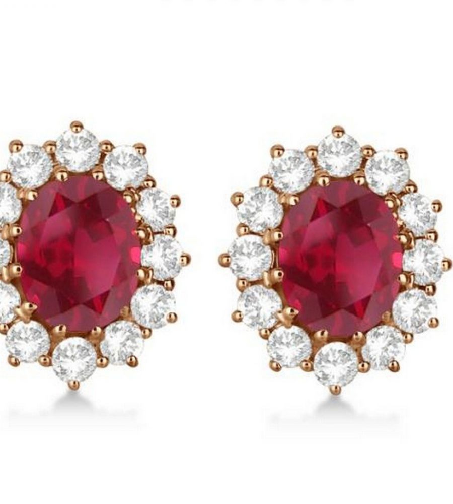 Ruby earrings with diamond tops ruby tops