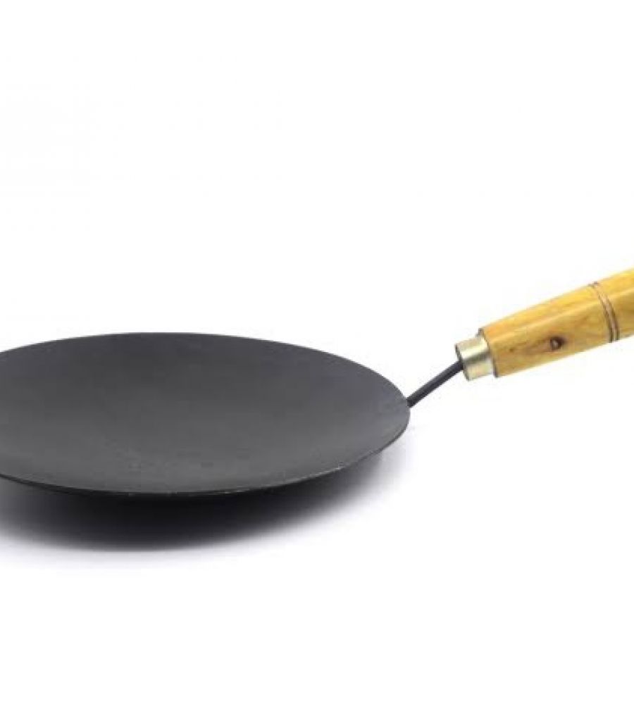 Roti tawa iron tawa lohe ka tawa with wooden handle