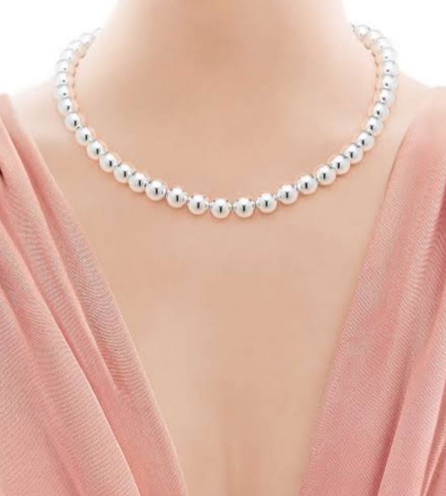 Home JEWELLERY Silver matar mala solid Silver Ball necklace i mala