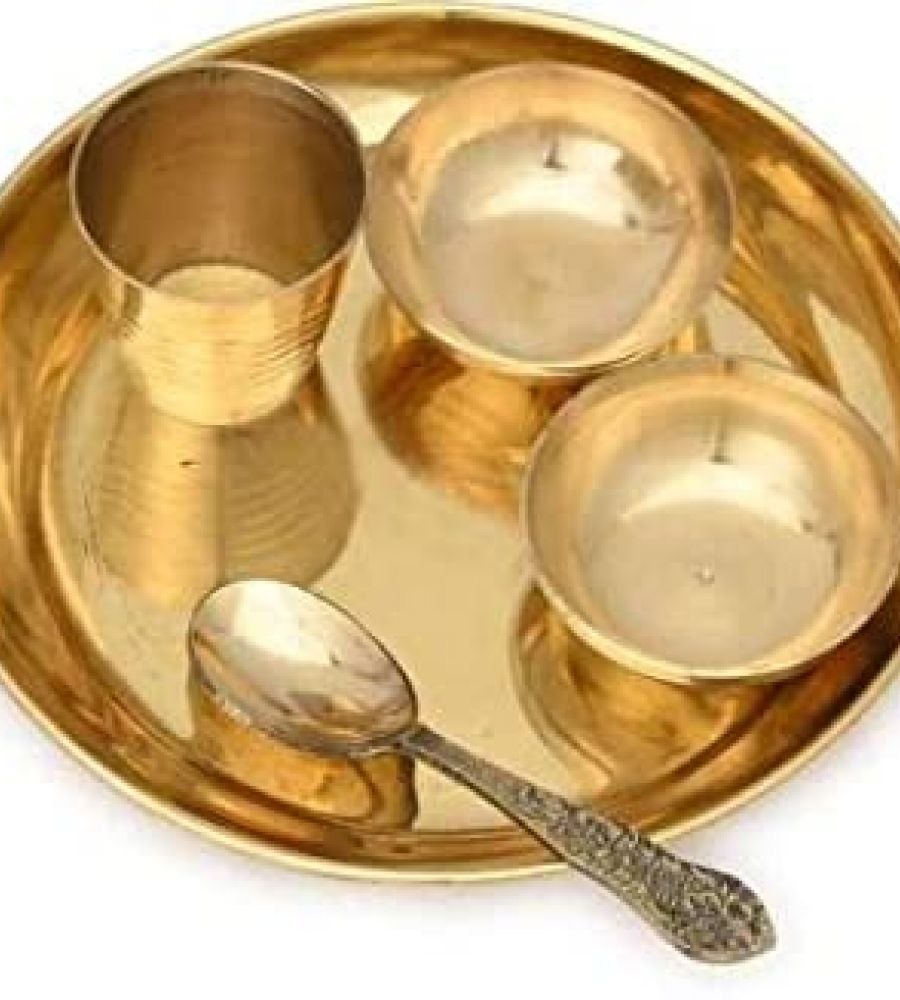 Home POOJA ITEMS POOJA UTENSIL BARTAN Brass bhog thali set small size ...