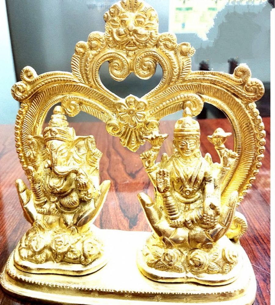 Laxmi ganesh idol of brass brass laxmi ganesh pratima
