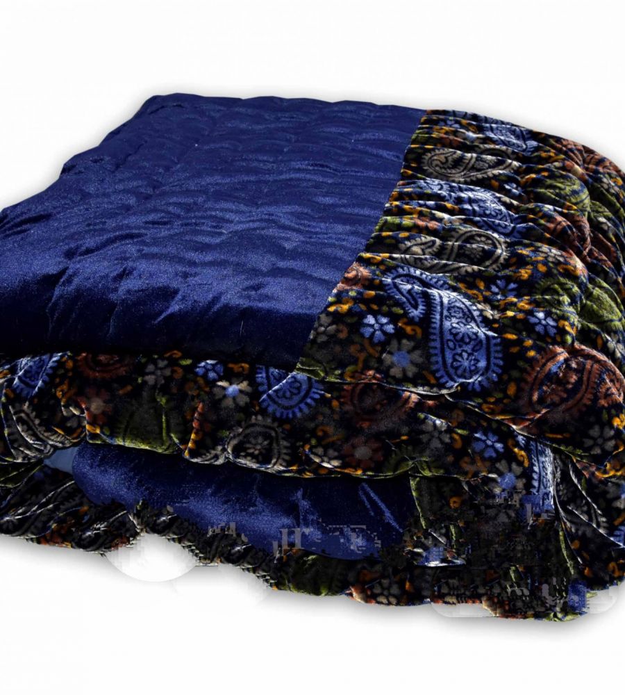 Jaipuri rajai velvet quilt shaneel ki rajai single bed blue