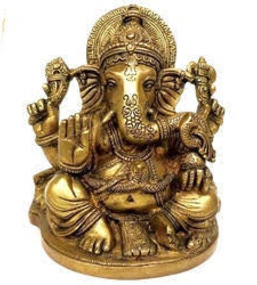 Home POOJA ITEMS IDOL STATUE MURTI Brass Ganesh idol big size Ganesh statue peetal ki badi ...