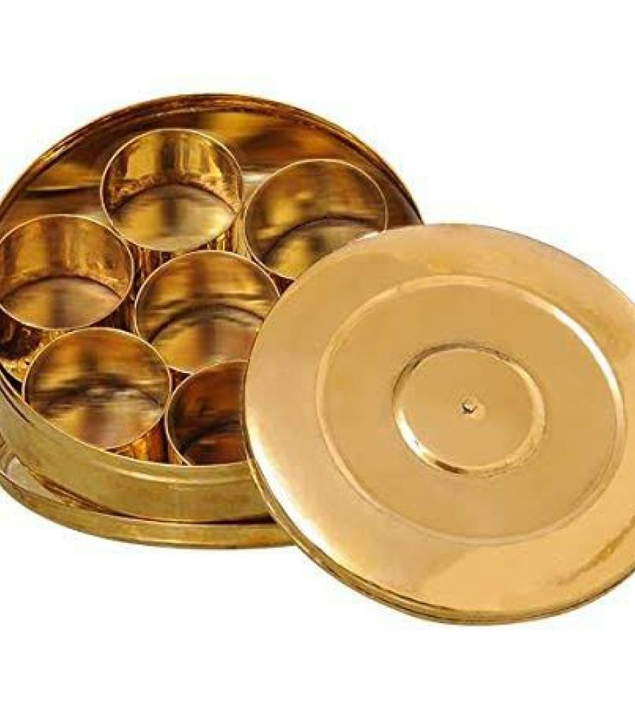 Home HOME AND LIVING UTENSILS BARTAN Brass masalabox brass spice box ...