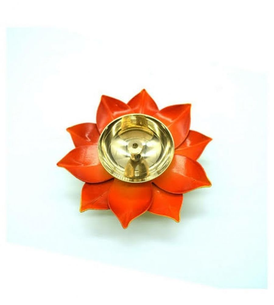 Brass lotus diya red peetal ka kamal Deepak