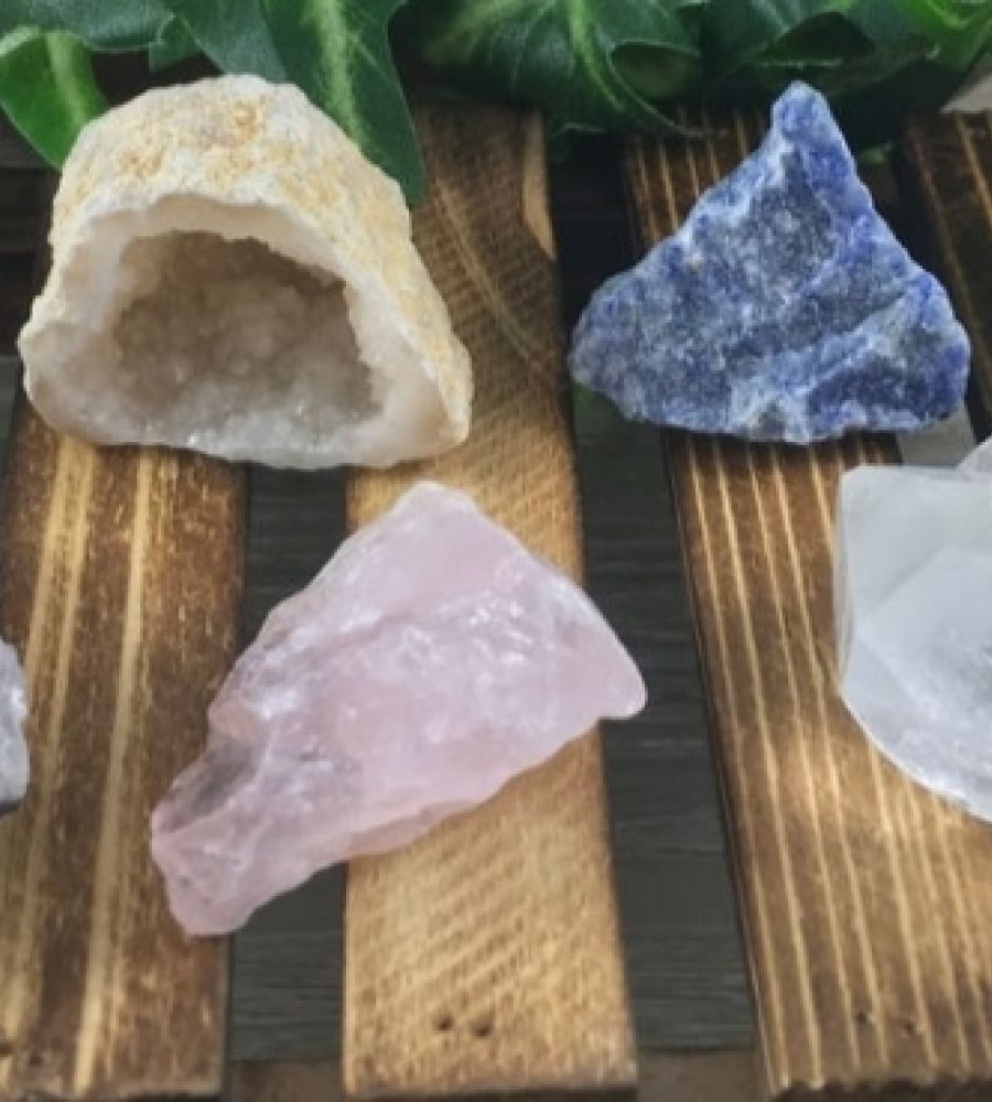 7 wonders rough raw crystal gemstone set