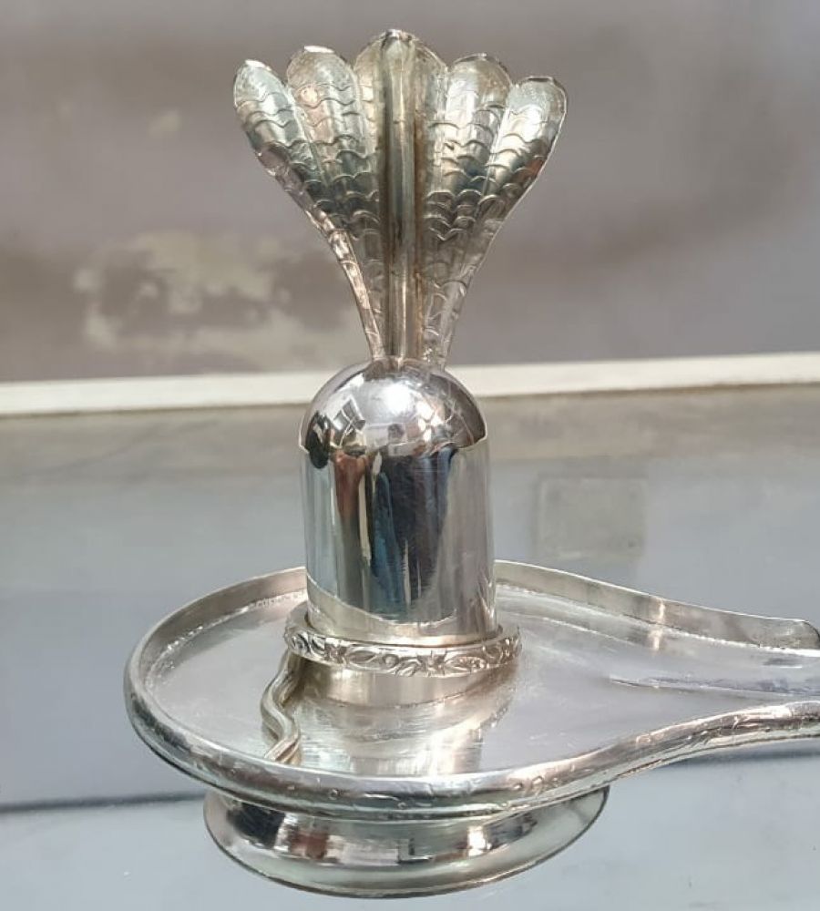 Silver shivling with sheshnaag chandi ka shivling 255gm