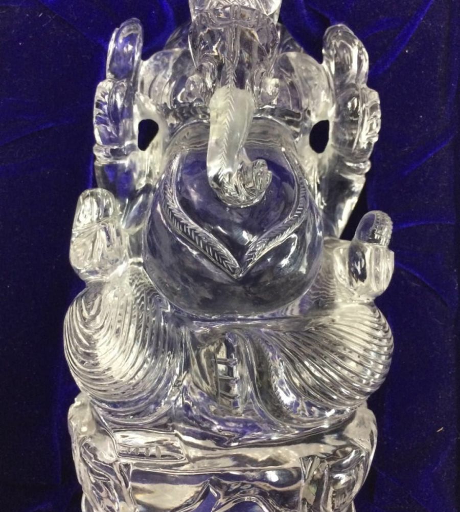 Sphatik ganesh idol crystal ganesh ido sfatik ganesh murti 5 inches