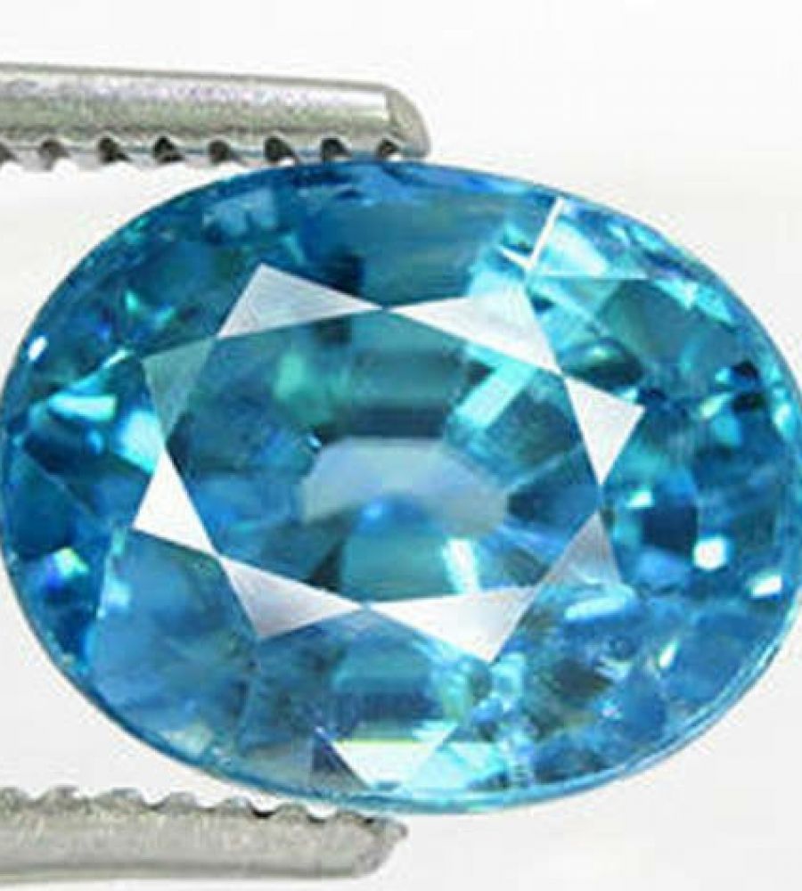Zircon blue jarkan jerkin natural blue jarkin oval shape