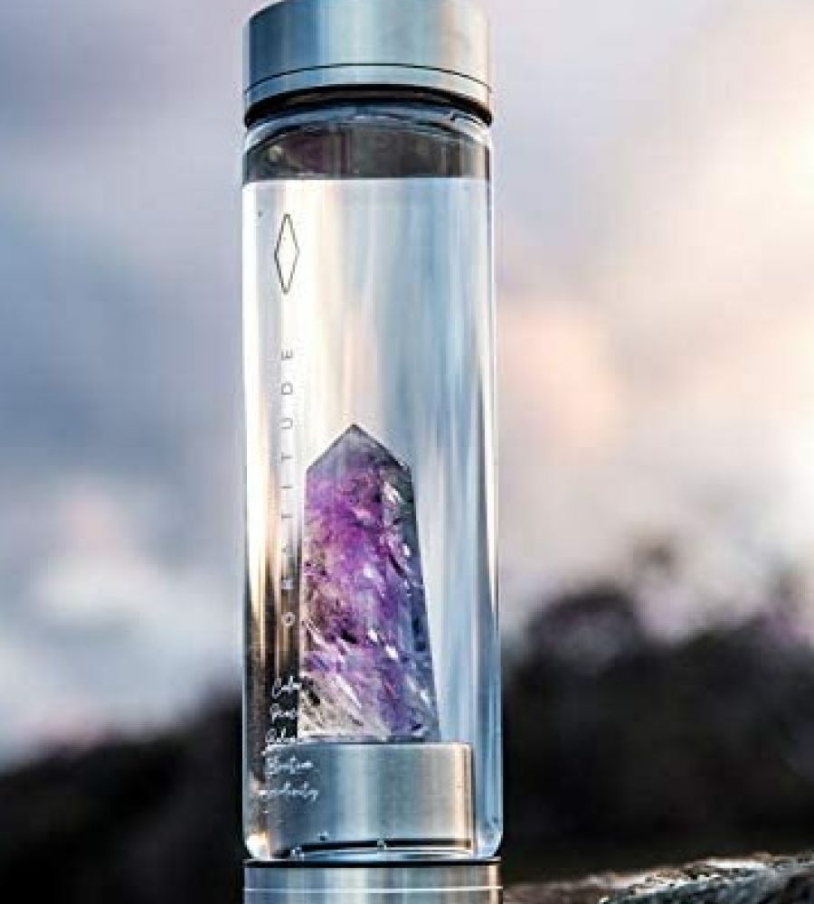 Amethyst stone water bottle