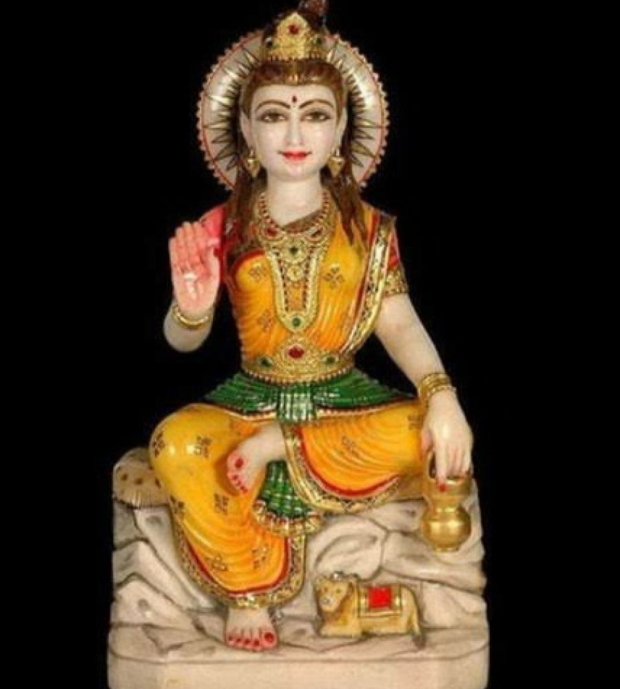 Home POOJA ITEMS IDOL STATUE MURTI Parwati idol marble parvati 9 inches ...
