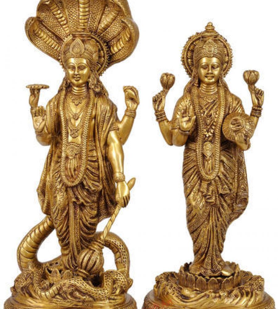 Panchdhatu vishnu laxmi idol panchdhatu laxminarayan idol 18 inches ...