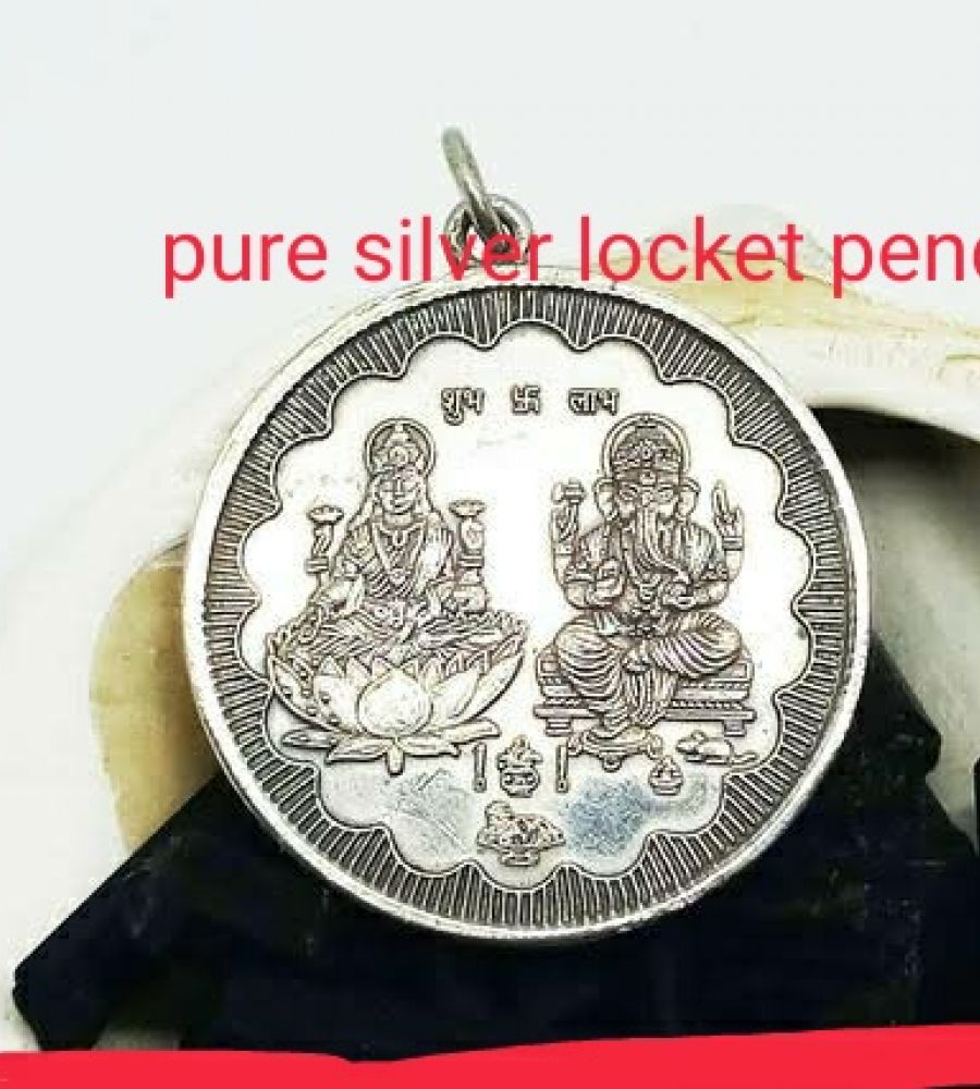 Laxmi ganesh Silver Locket laxmi ganesh Locket in Pure silver locket