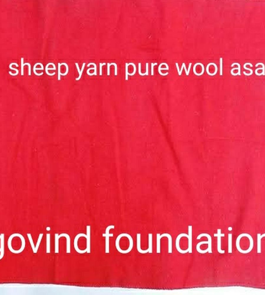 woolen asan red pure wool sheep yarn woolen Pooja asan Lal uni asan 30× ...