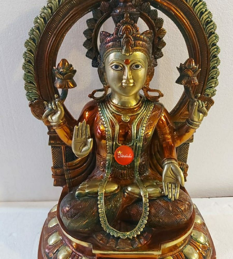 Panchdhatu laxmi idol panchdhatu goddess laxmi statue 19 inches