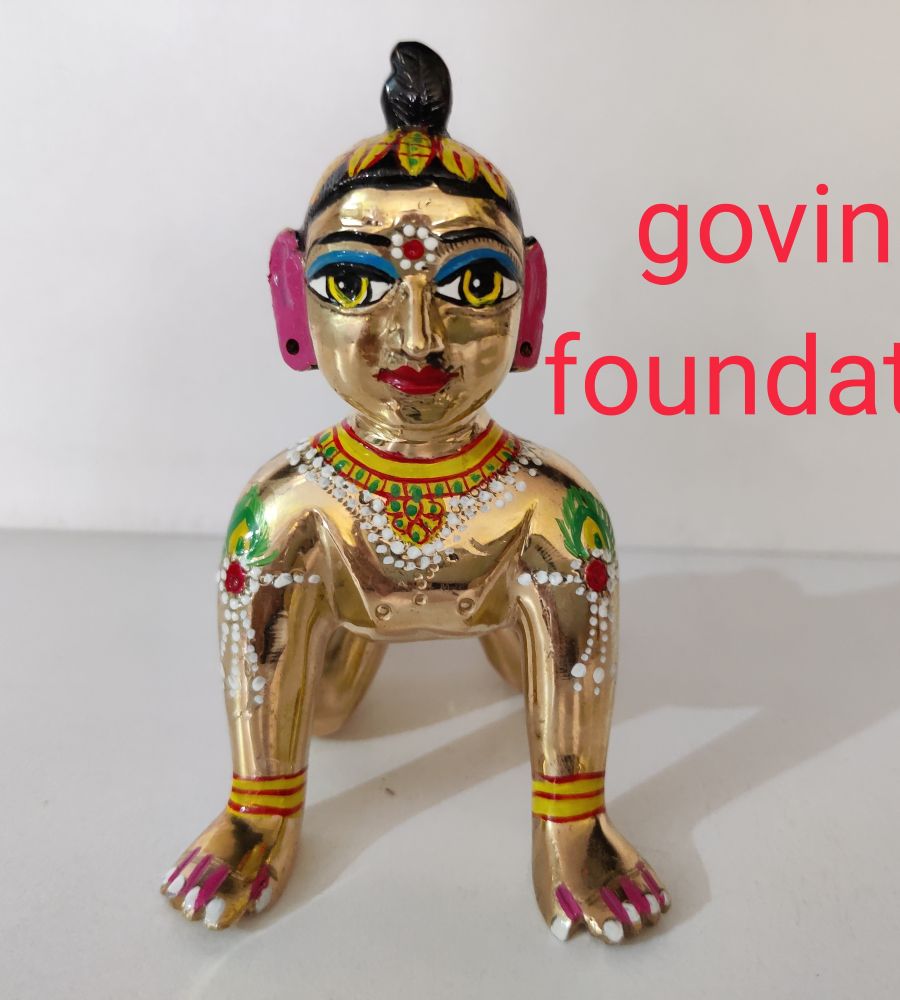 Bal Radha idol ashtdhatu radha idol painted baby radha 6 number