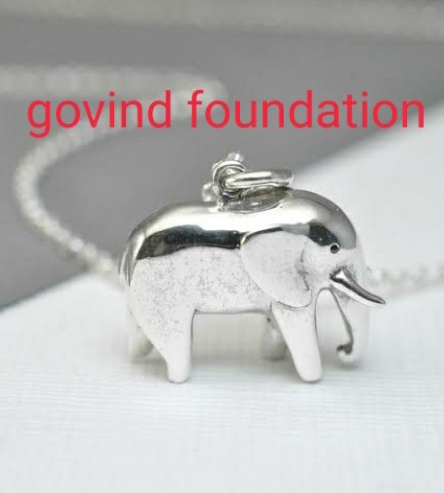 Silver elephant pendant trunk down silver elephant locket