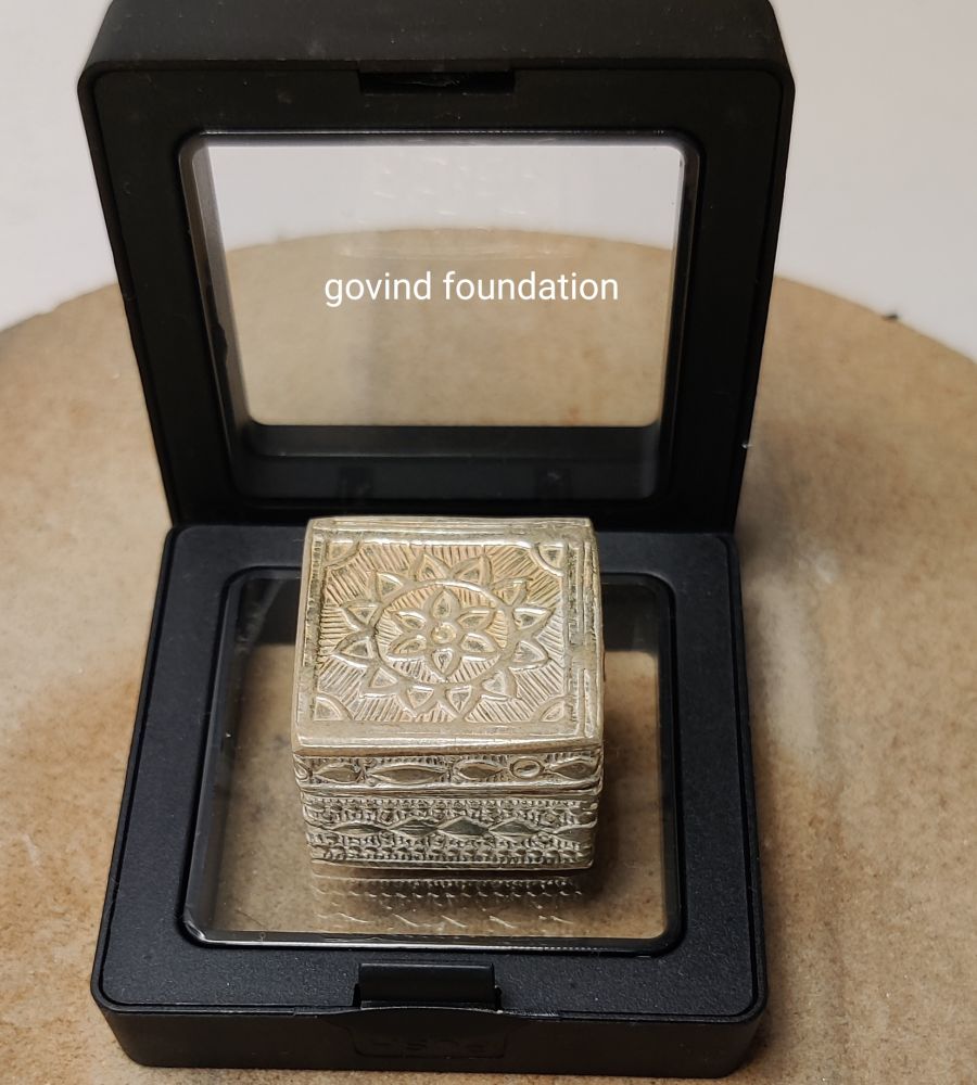 Silver box square pure silver square shape box 3×3cm