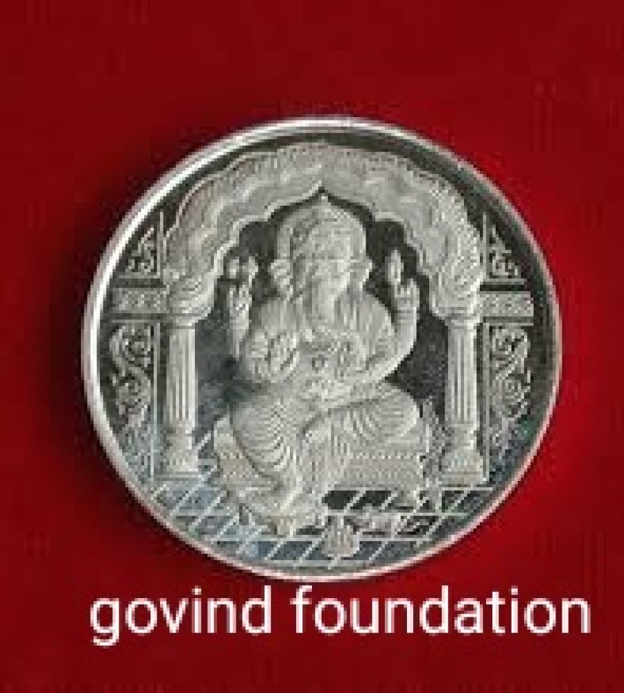 Silver ganesh coin pure silver coin 5 gm