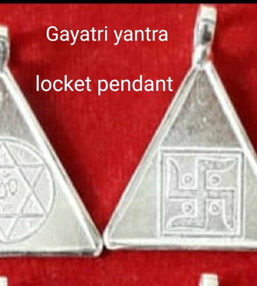 Gayatri yantra locket numerology Pyramid shape silver Gayatri yantra locket