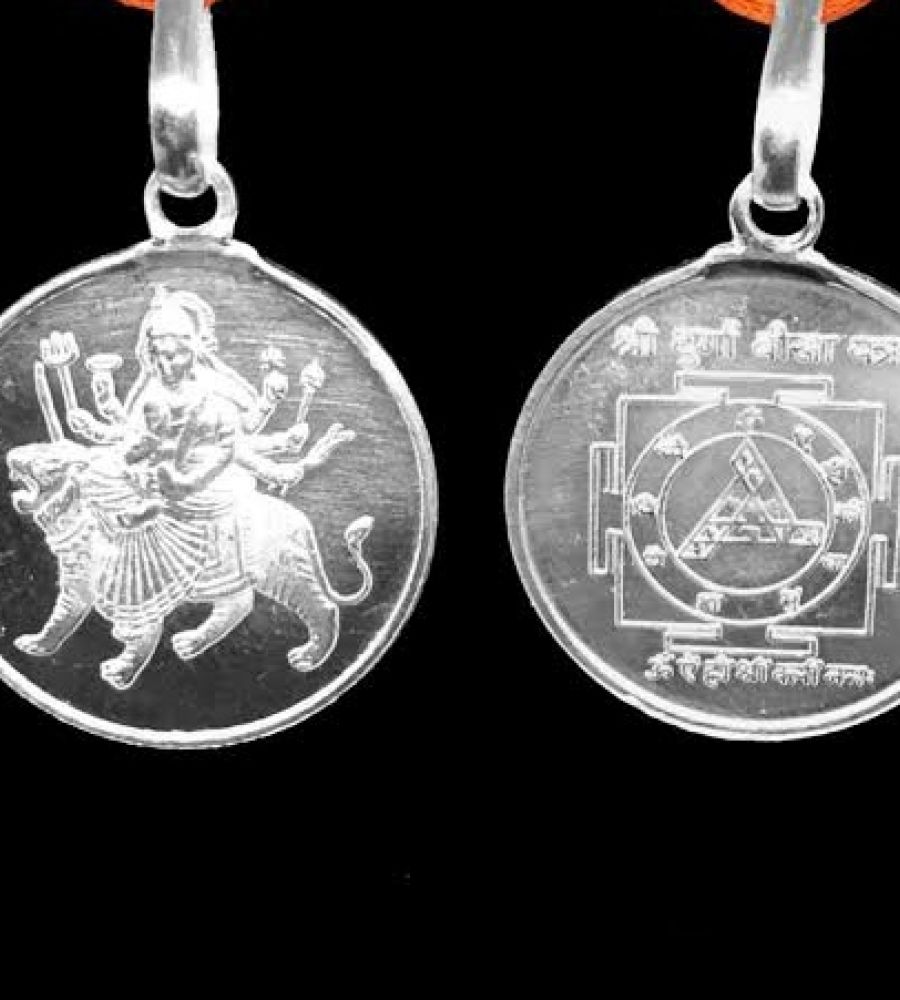 Durga beesa yantra locket silver durga bisa yantra pendant