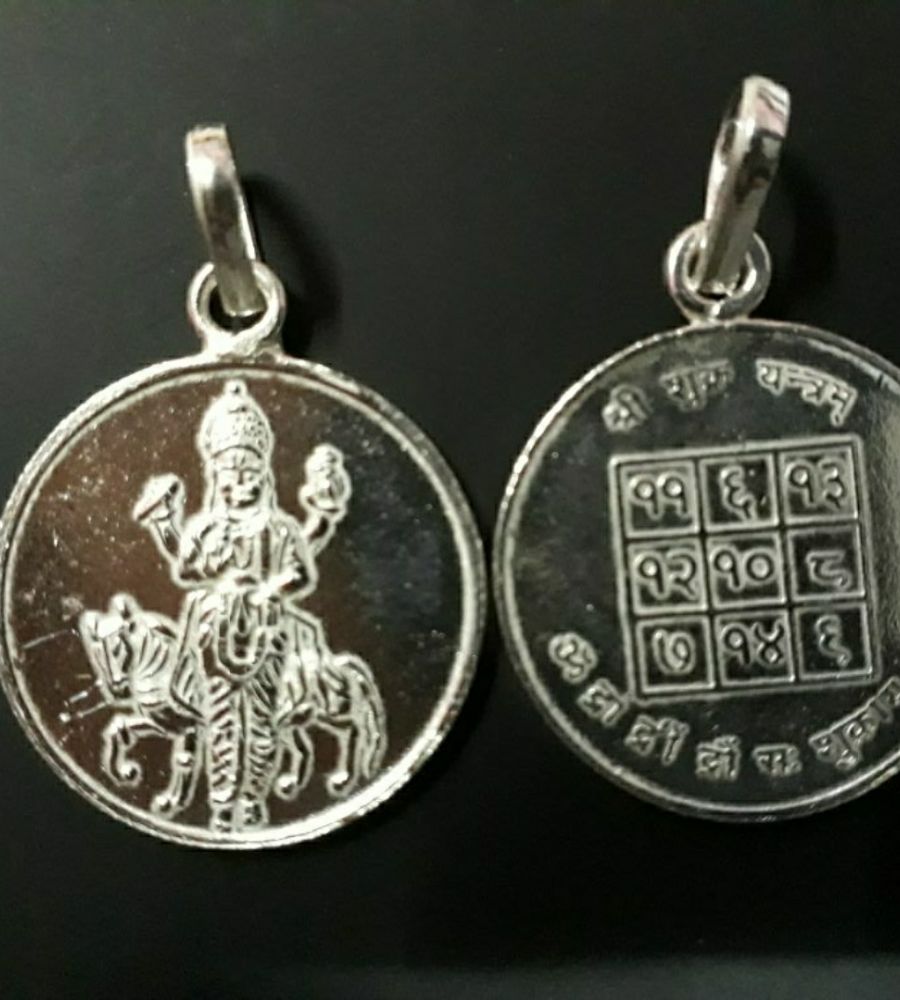 Shukra yantra locket silver shukra yantra pendant