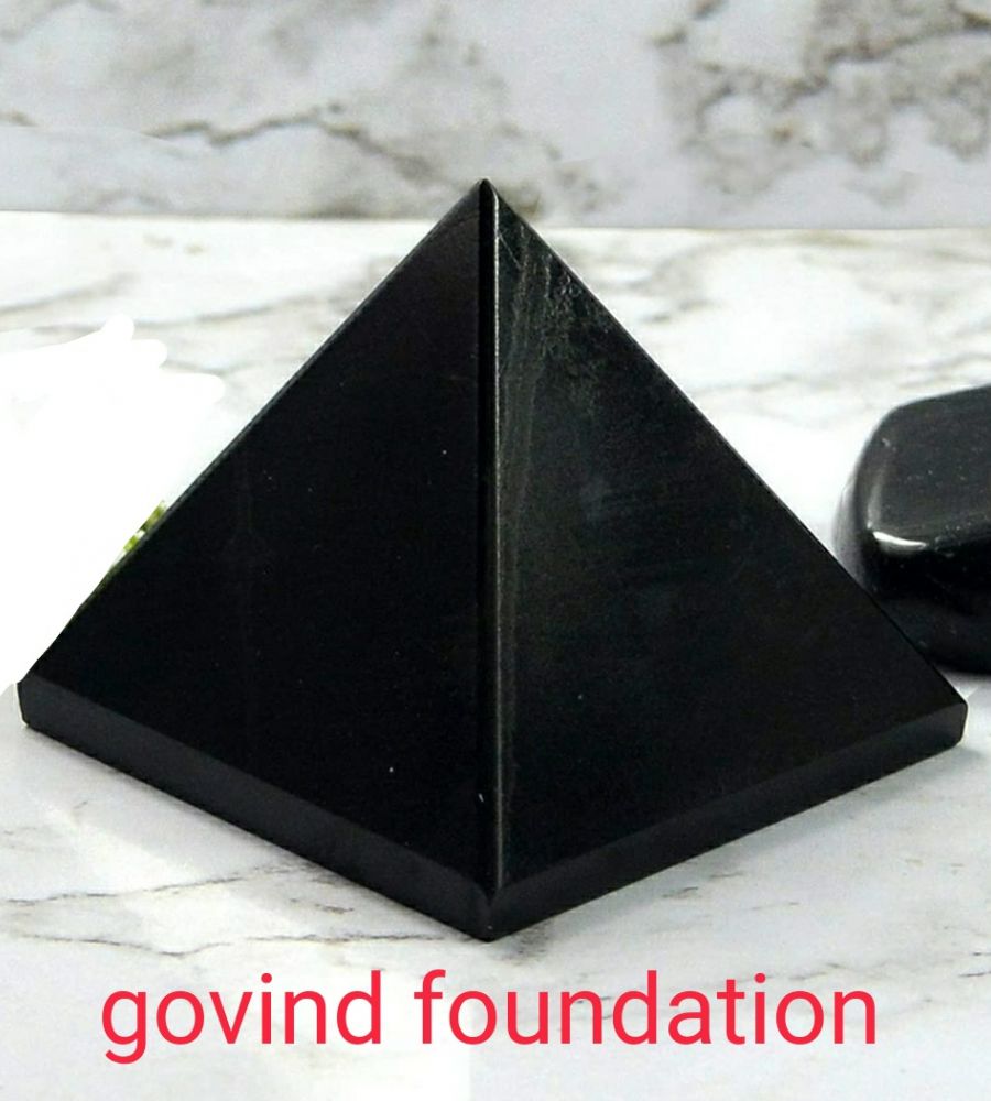 Pyramid black tourmaline stone 2×2 inches natural black tourmaline Pyramid