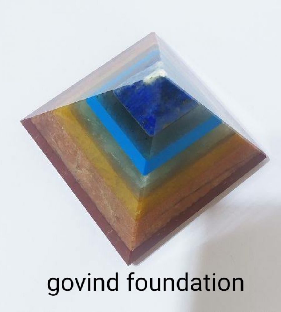 7 chakra Pyramid natural seven chakra Pyramid 5×5cm multicolored Pyramid