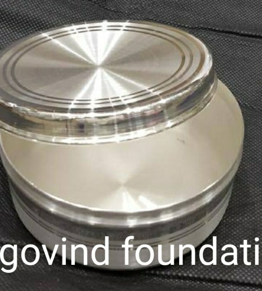 Silver box round shape silver dibbi 40gm chandi ki dibbi