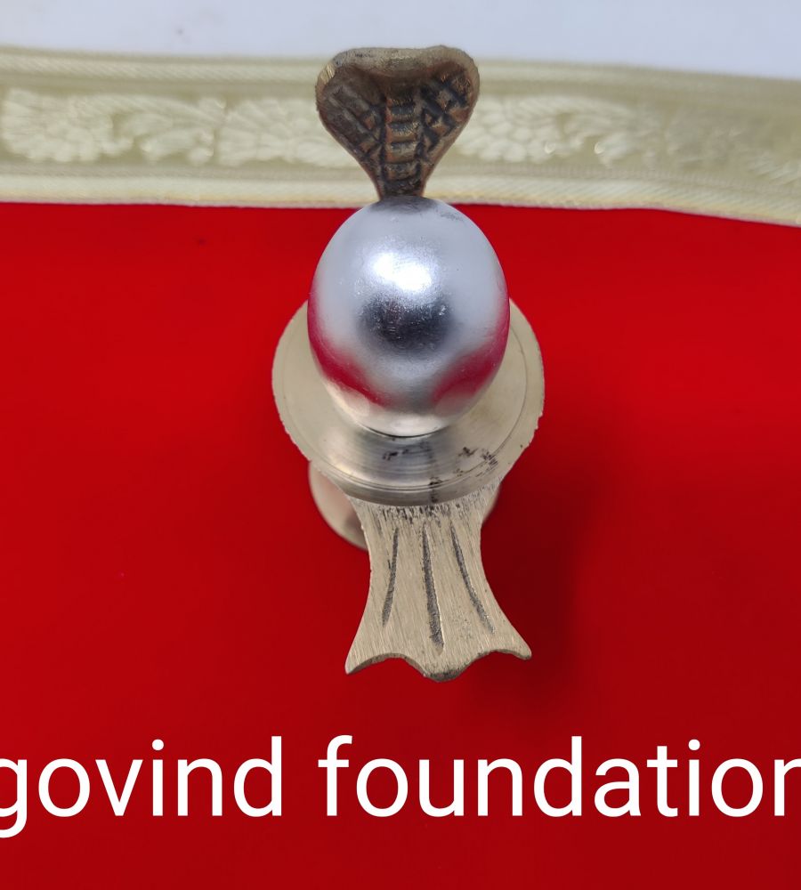 Pure parad lingam with brass band 125gm