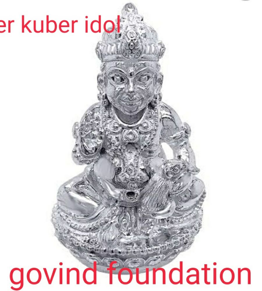 Silver kuber idol 4 inches chandi ki kuber murti