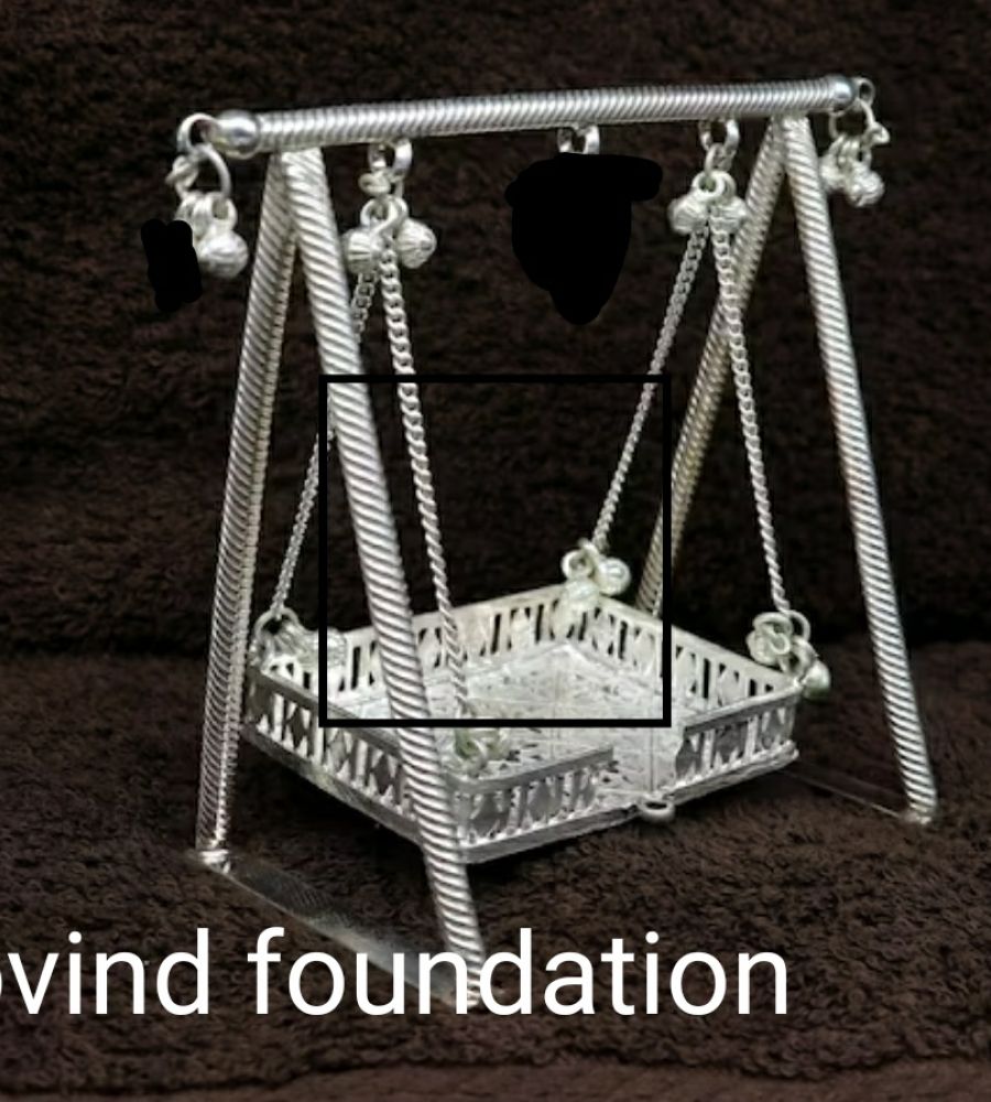 Pure silver jhula 2.5 inches chandi ka jhula 42gm silver swing