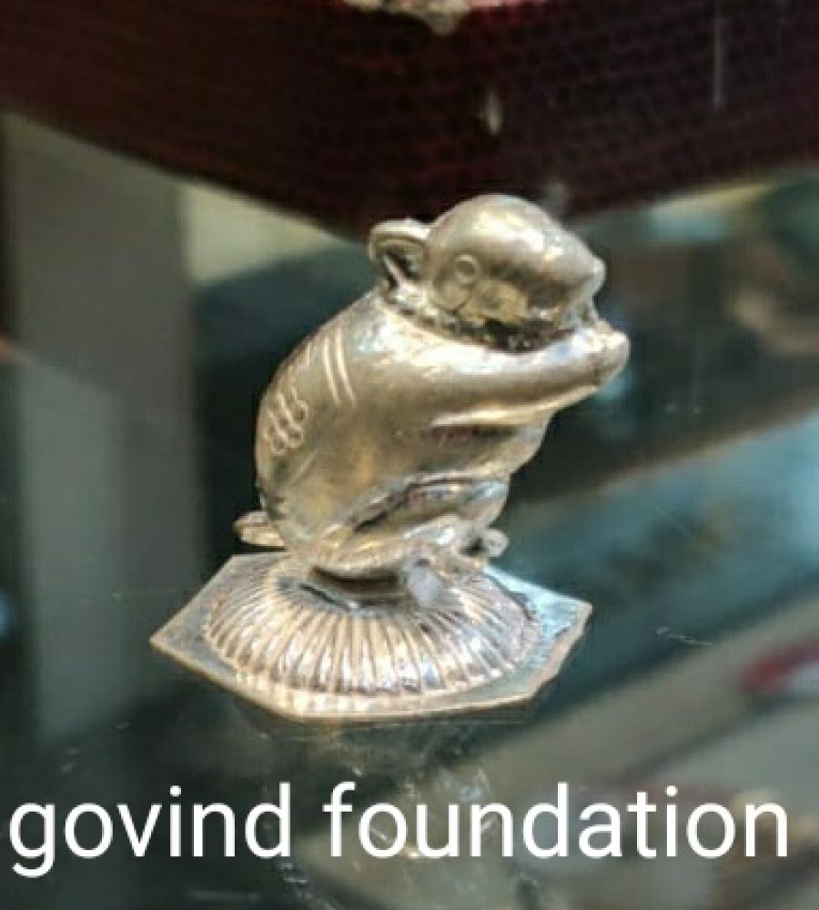 Silver rat ganapati rat in pure silver 1.5 inches