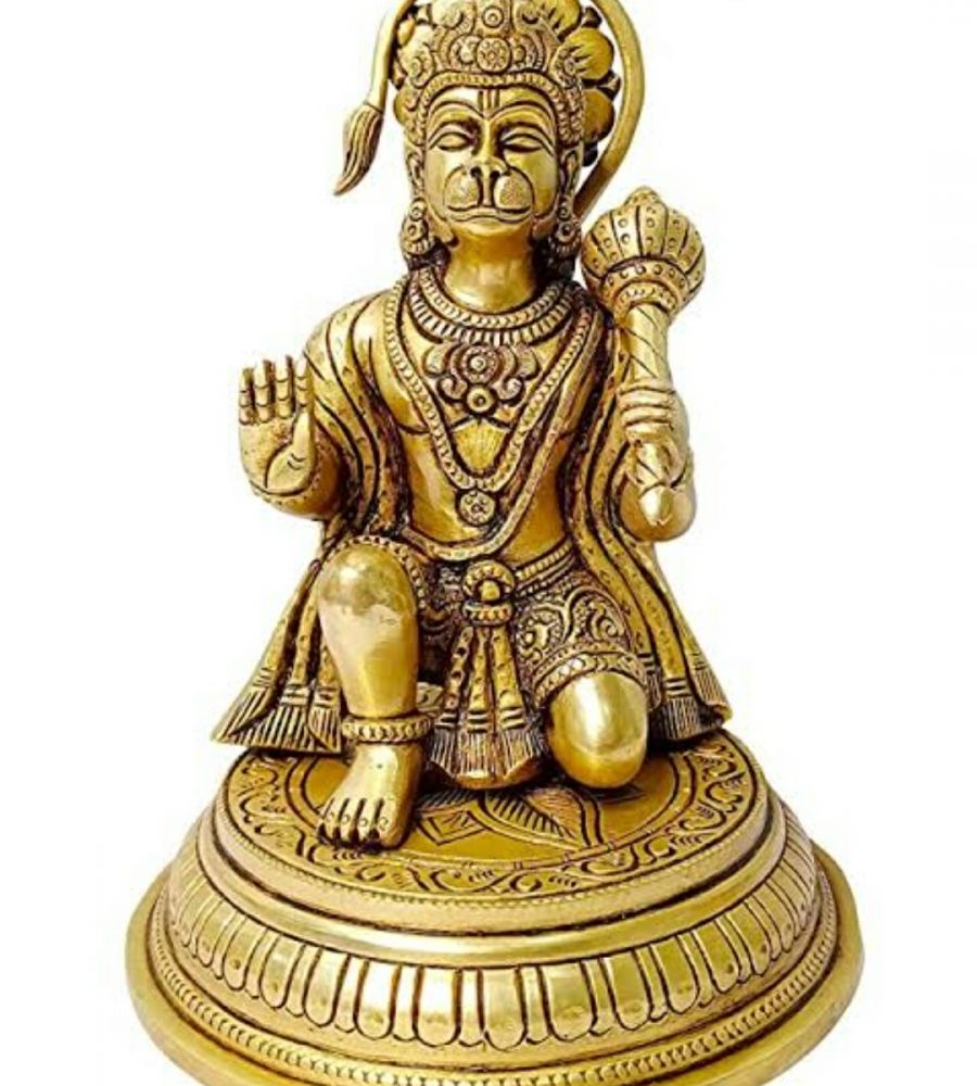 Home POOJA ITEMS IDOL STATUE MURTI Hanuman idol in panchdhatu 5 inches ...