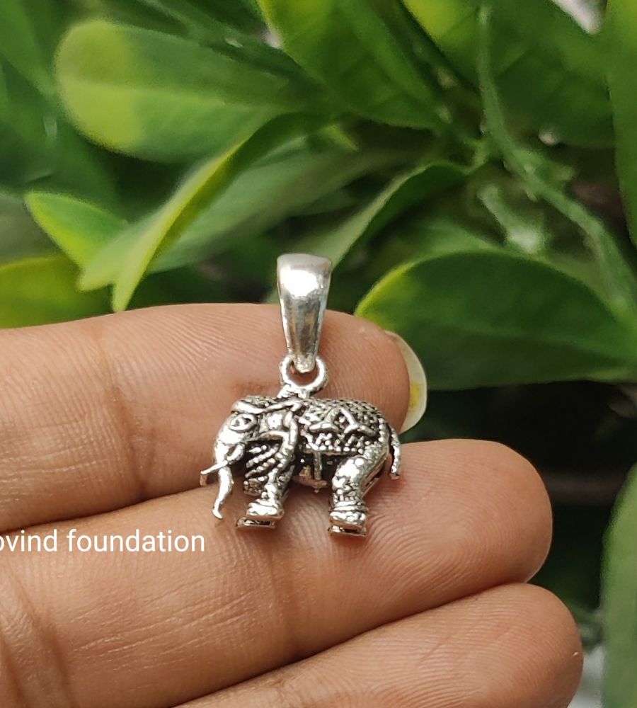 Home POOJA ITEMS RED BOOK REMEDIES ITEMS Pendant silver elephant trunk ...