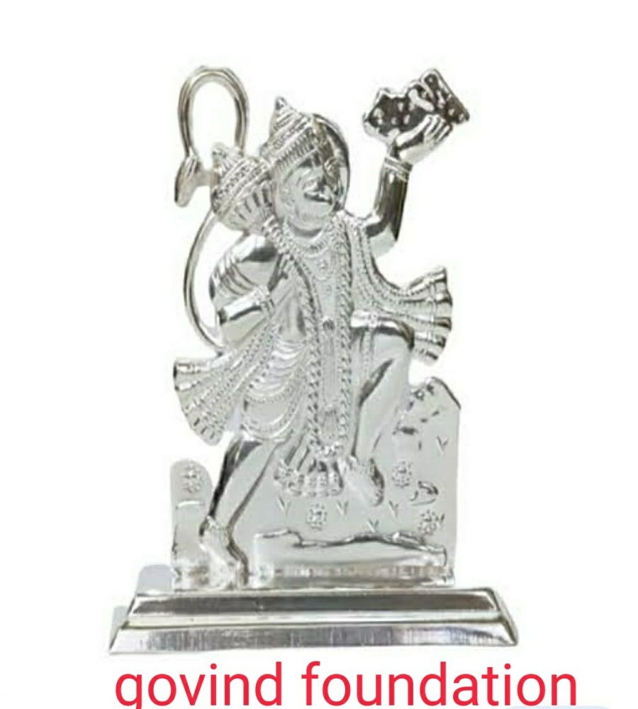 Home POOJA ITEMS IDOL STATUE MURTI Silver Hanuman idol 3 inches ...