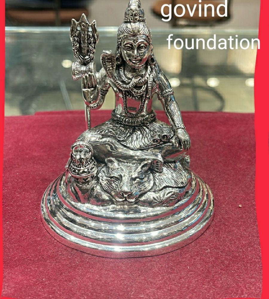 Silver shiv idol 4 inches pure silver shiv statue