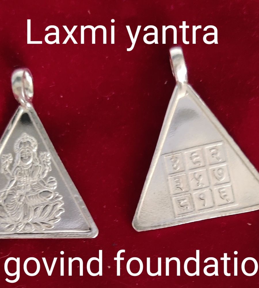 Laxmi yantra Locket in Silver pyramid shape Laxmi yantra locket in pure ...