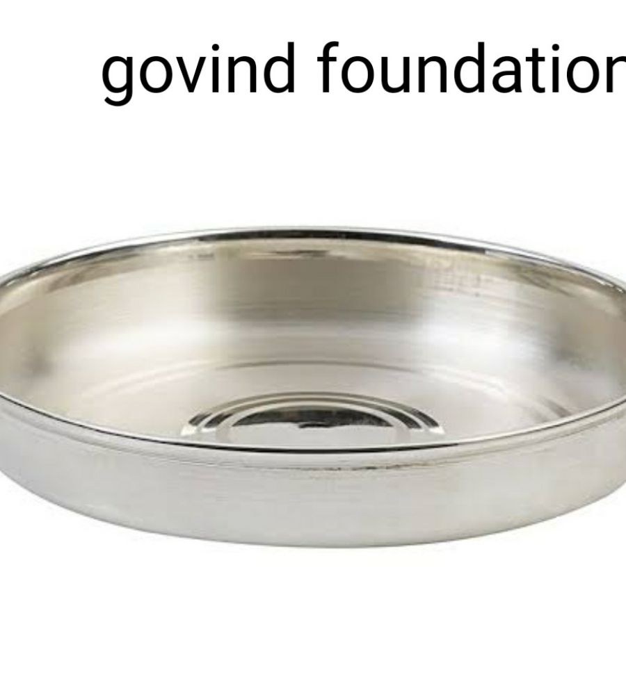 Silver Thali 8 inches Deep Silver plate