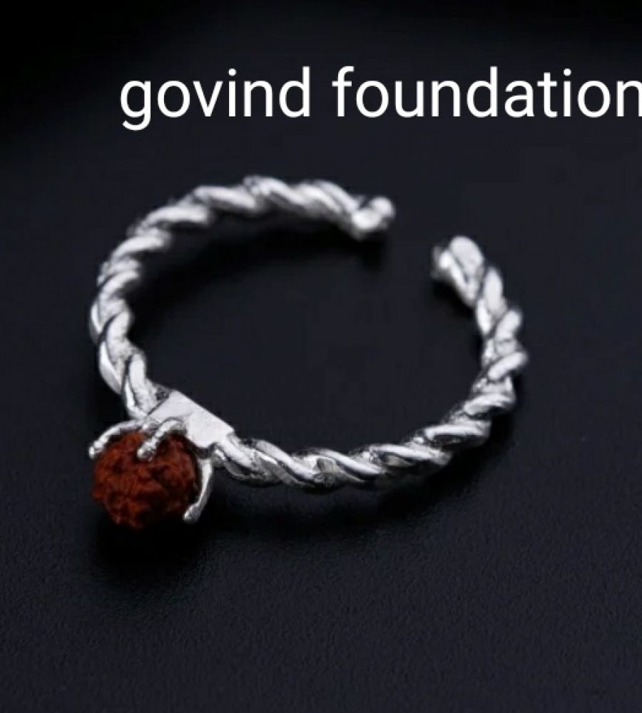 Rudraksha Ring 5 Face' Rudraksha Silver Ring