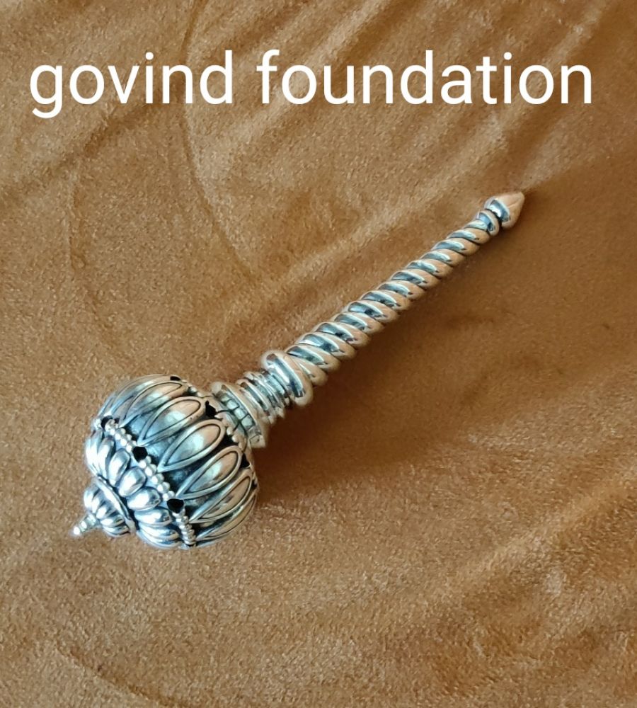Silver Gada Hanuman Gada in pure silver 6 Inches