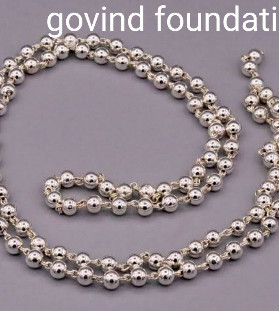 Home JEWELLERY SILVER JEWELLERY Silver matar Mala 108 beads 5mm Pure ...