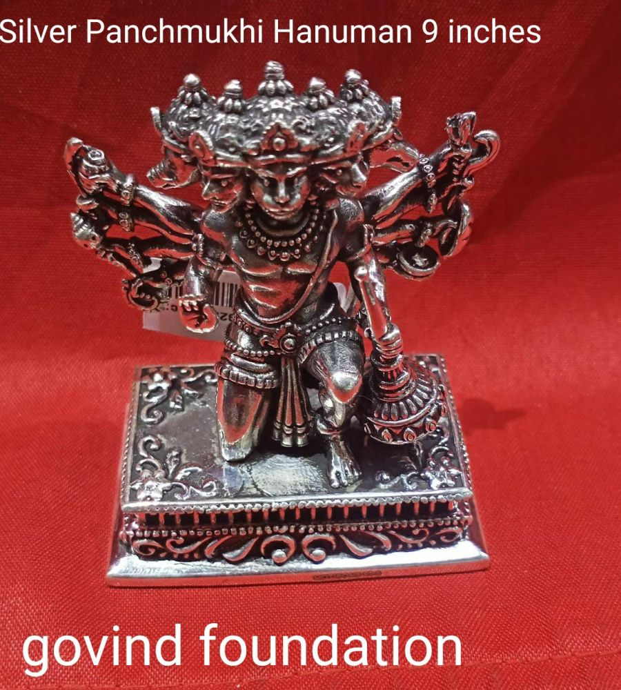 Silver Panchmukhi Hanuman idol 9 inches Panchmukhi Hanuman idol in pure ...