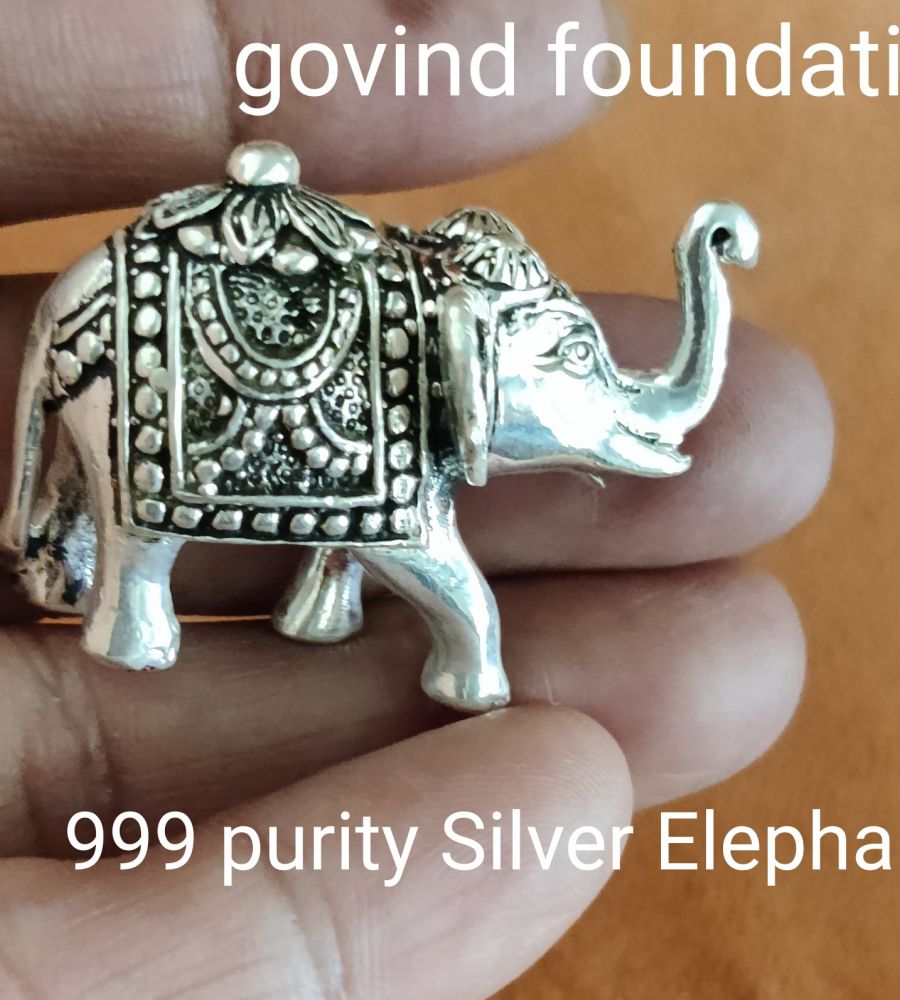 Silver Elephant trunk up 70gm Pure Silver Elephant Trunk up For Rahu ...
