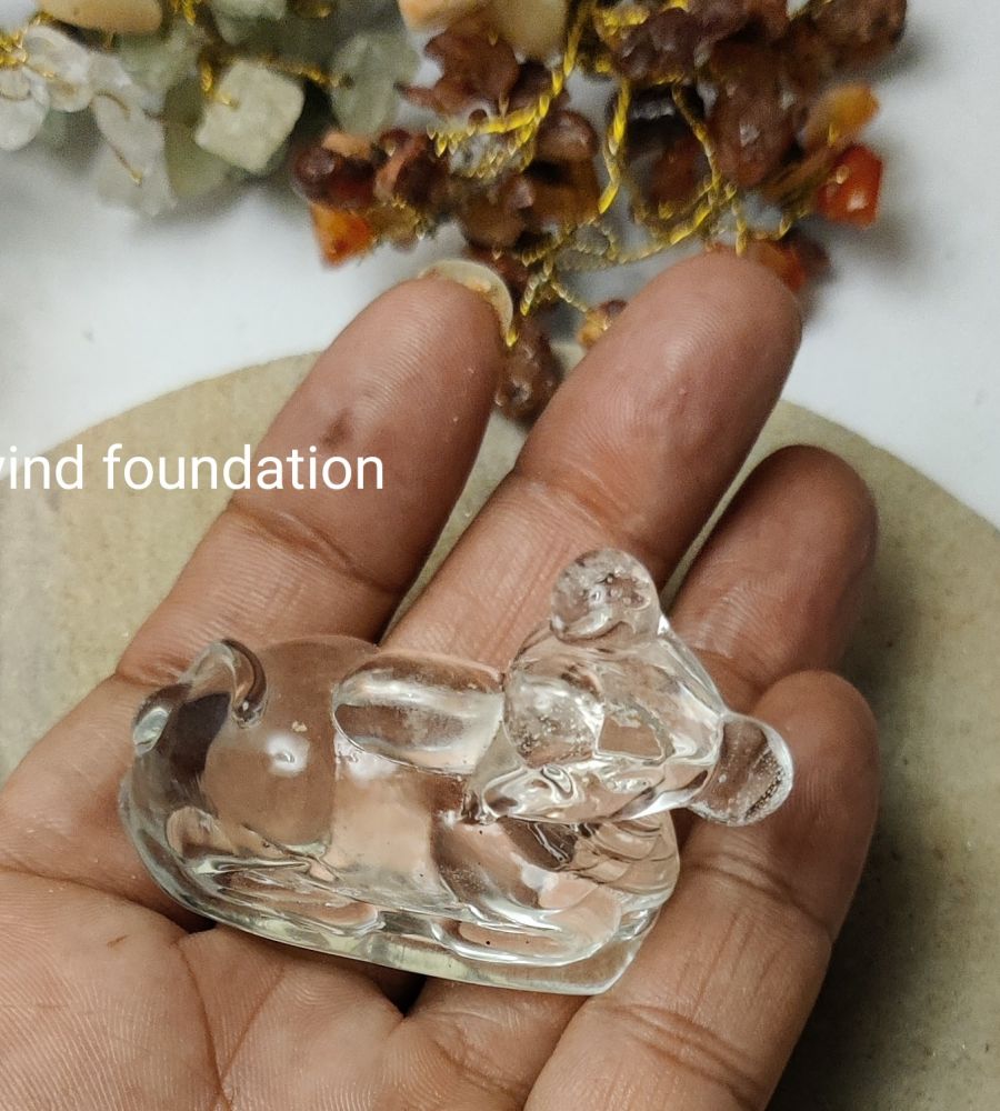 Crystal Nandi idol Nandi statue in crystal 2 inches