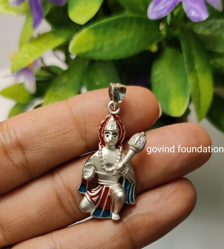 Silver Hanuman Locket fine finish Pure Silver Hanuman Pendant