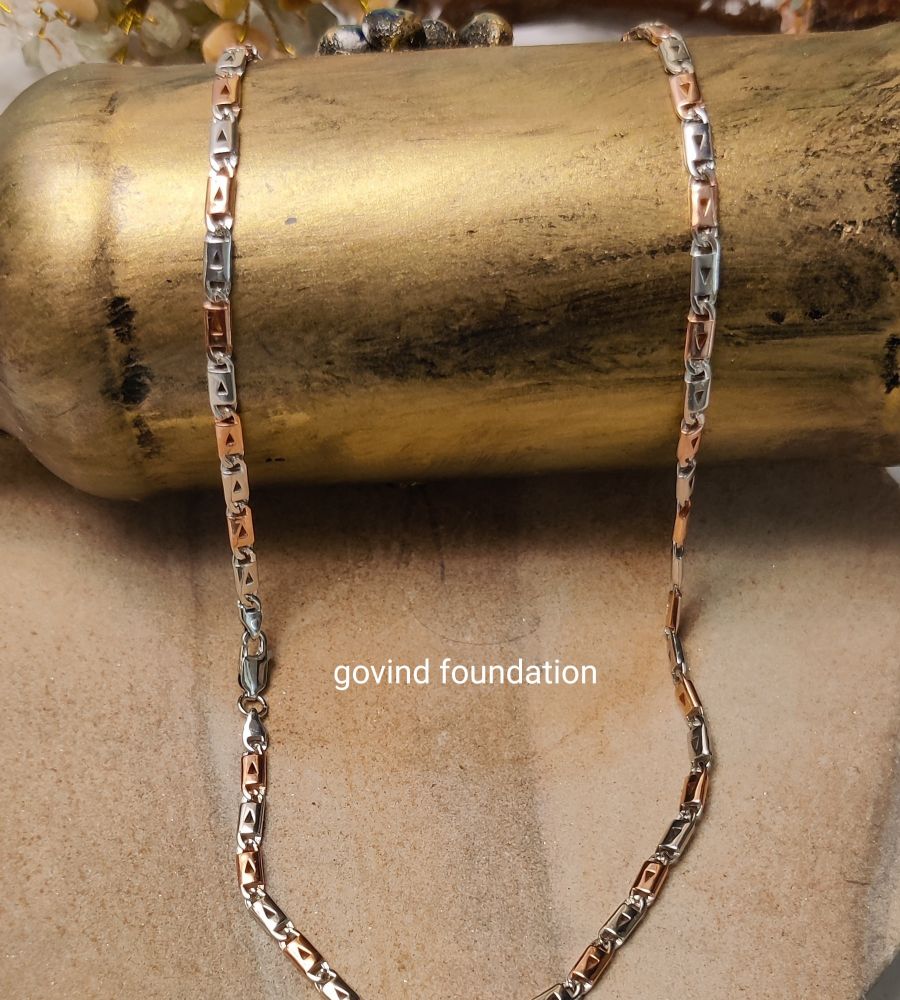 Silver Chain Italian Rose gold polish Pure Silver chain for men