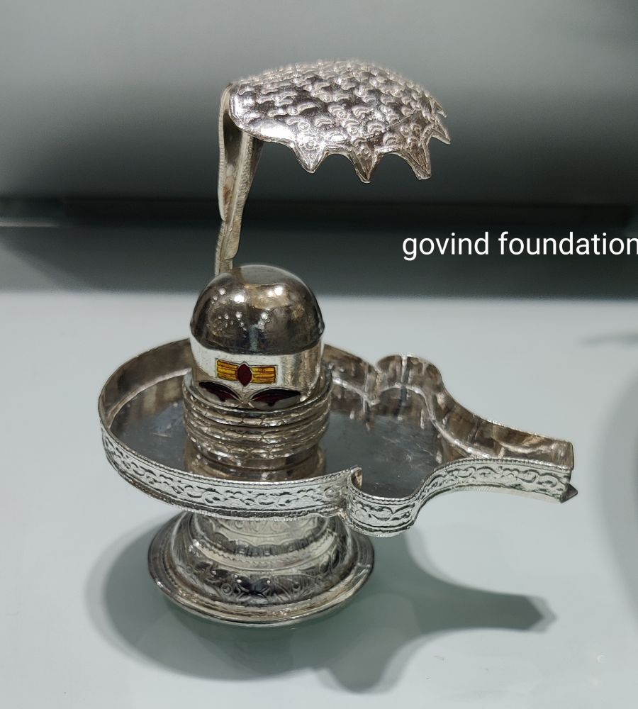 Home POOJA ITEMS IDOL STATUE MURTI Silver Shivling 3 inches 101gm Pure ...