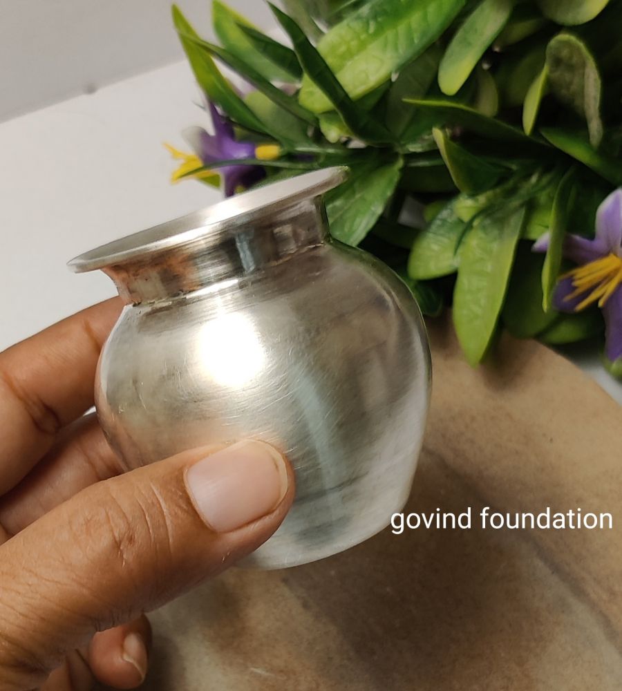 Pure silver Kalash Small size Silver lota 2.5 inches