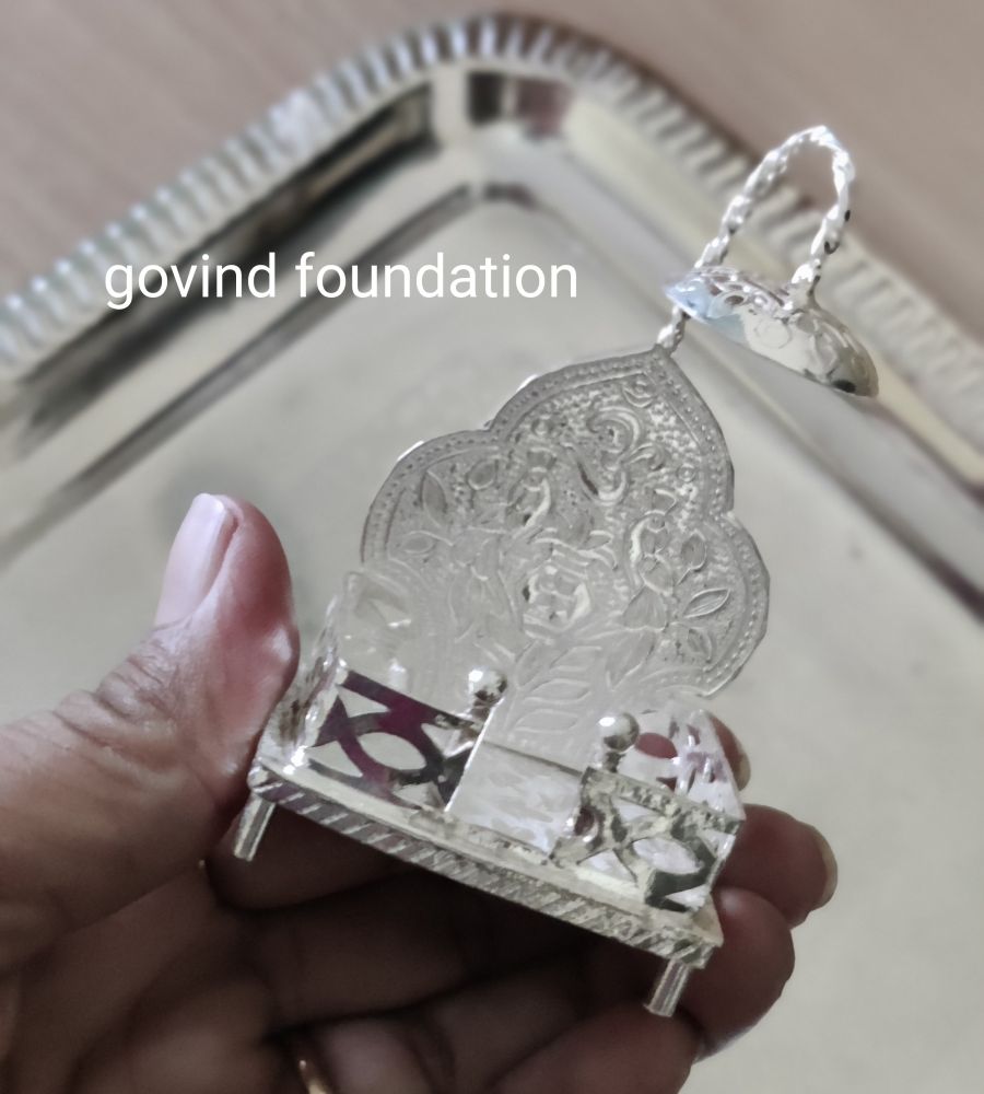 Silver Singhasan 5cm Small Singhasan in pure silver